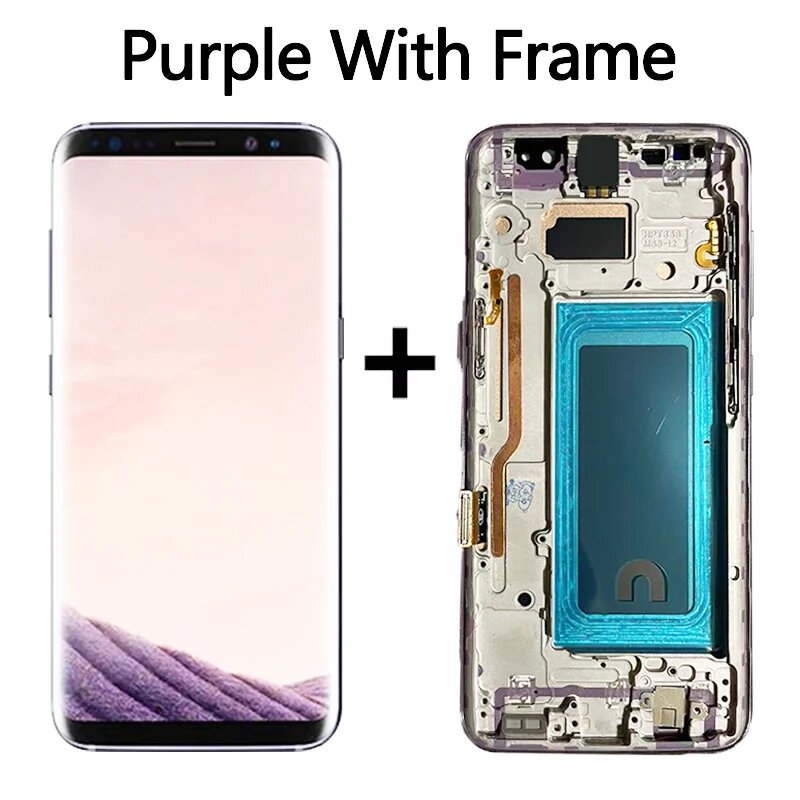 ЖК-дисплей TFT для Samsung S8 G950F G950FD G9500 G950U, дисплей с сенсорным экраном и дигитайзером для Samsung G950 Purple with Frame
