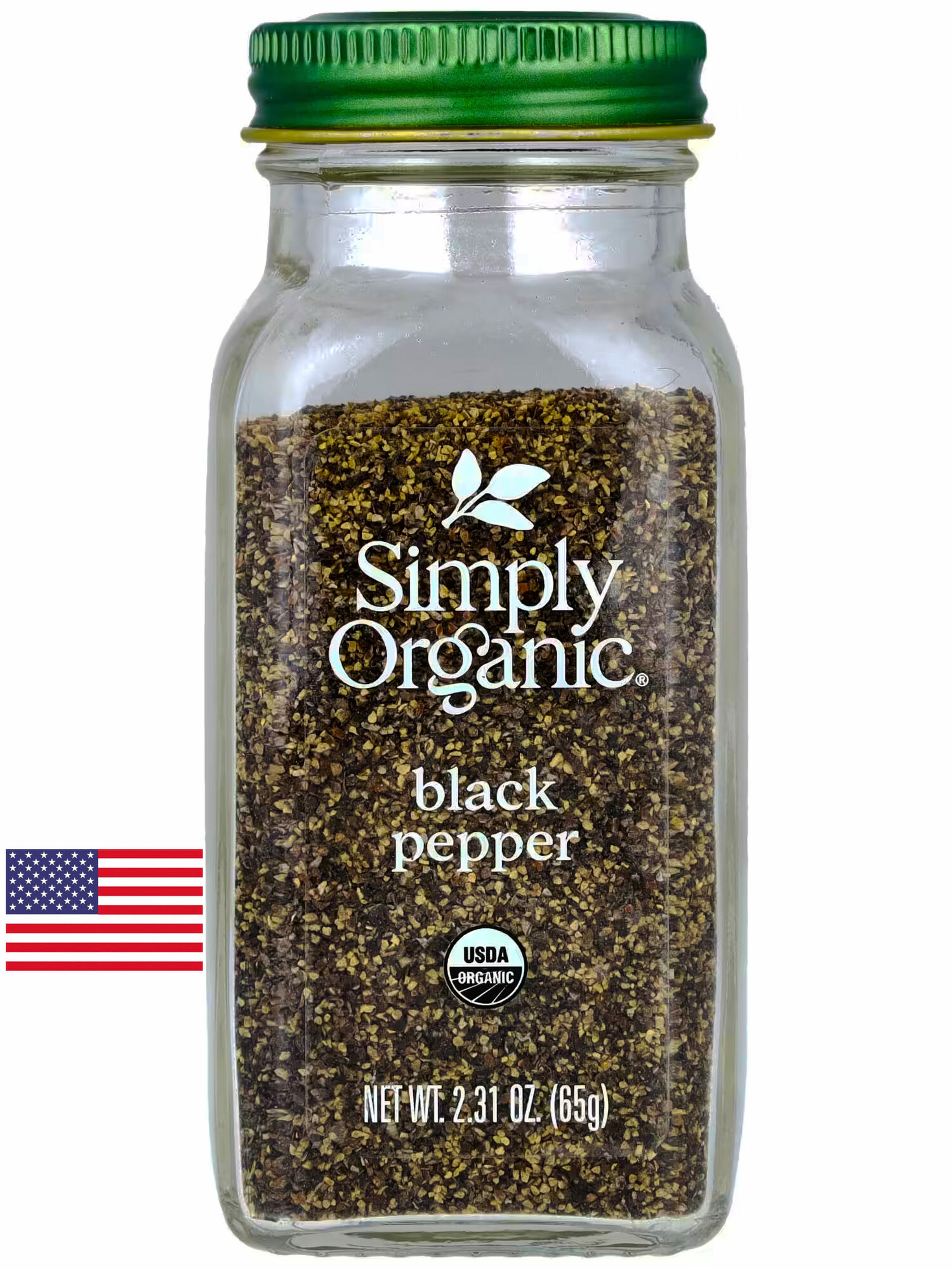 Органический черный перец Simply Organic в стеклянной баночке, 65 гр