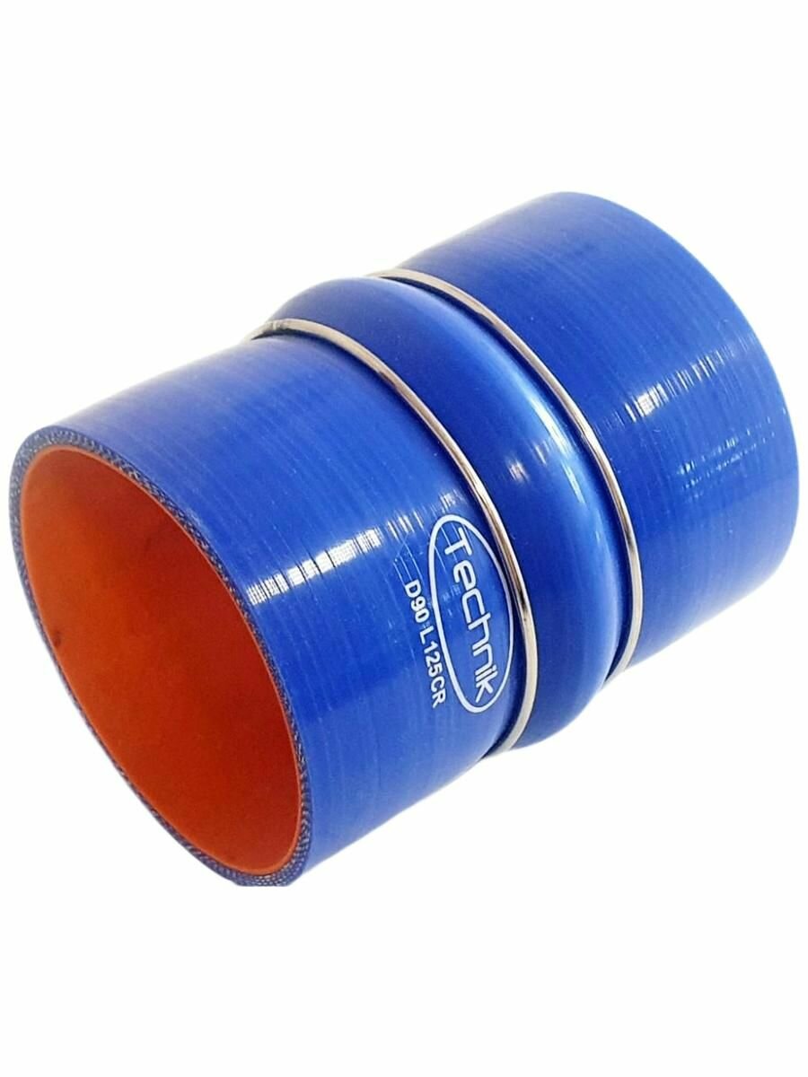 Патрубок интеркулера силикон гофра Technik D100L120CR 1/2 кольца