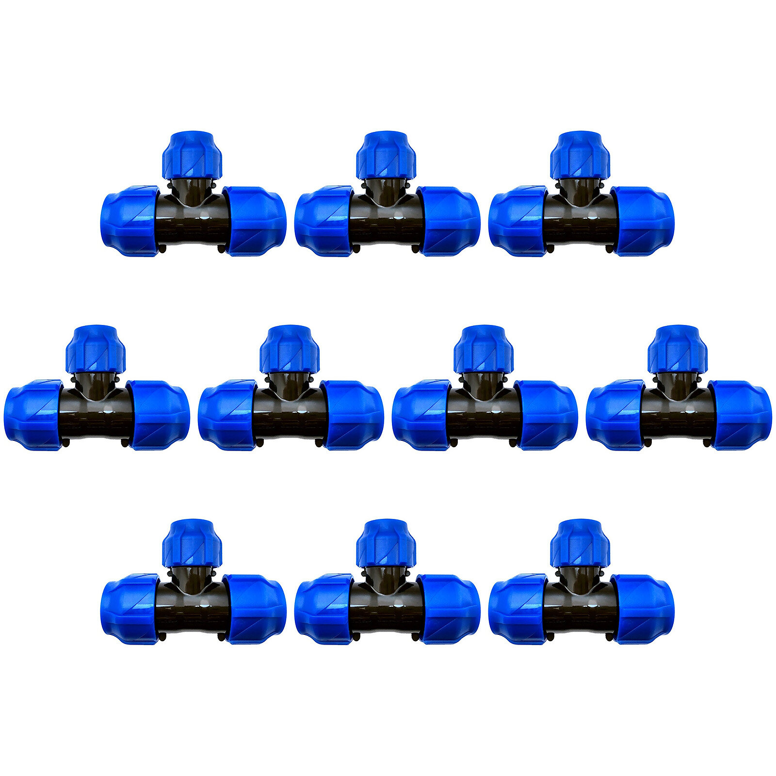 Тройник ПНД компрессионный переходной 32х25х32 мм (10 шт.)