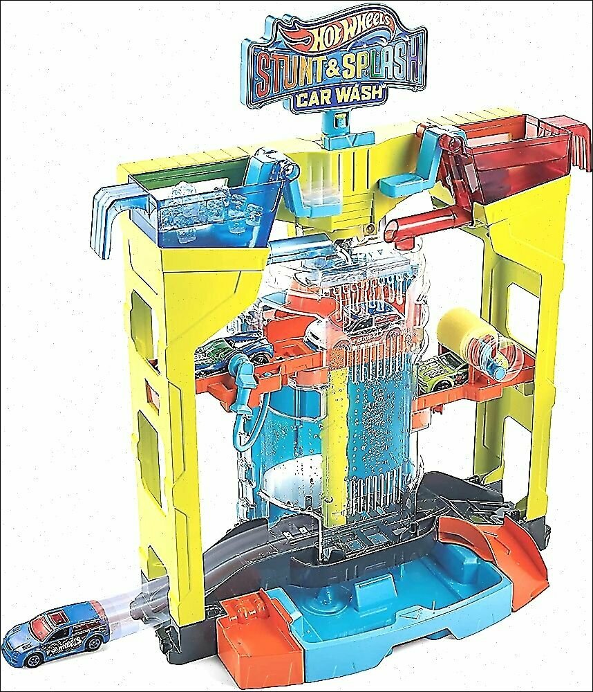 Игровой набор Hot Wheels GRW37, пластик, желтый, для автомойки