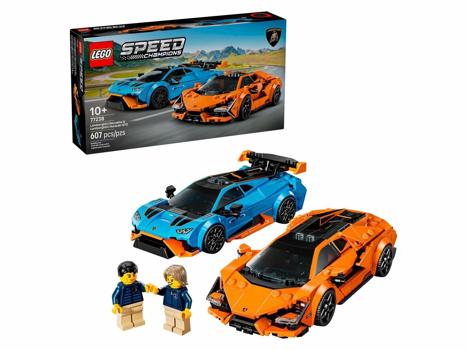 Конструктор LEGO Speed Champions 77238 Автомобили Lamborghini Revuelto & Huracán STO, 607 дет.