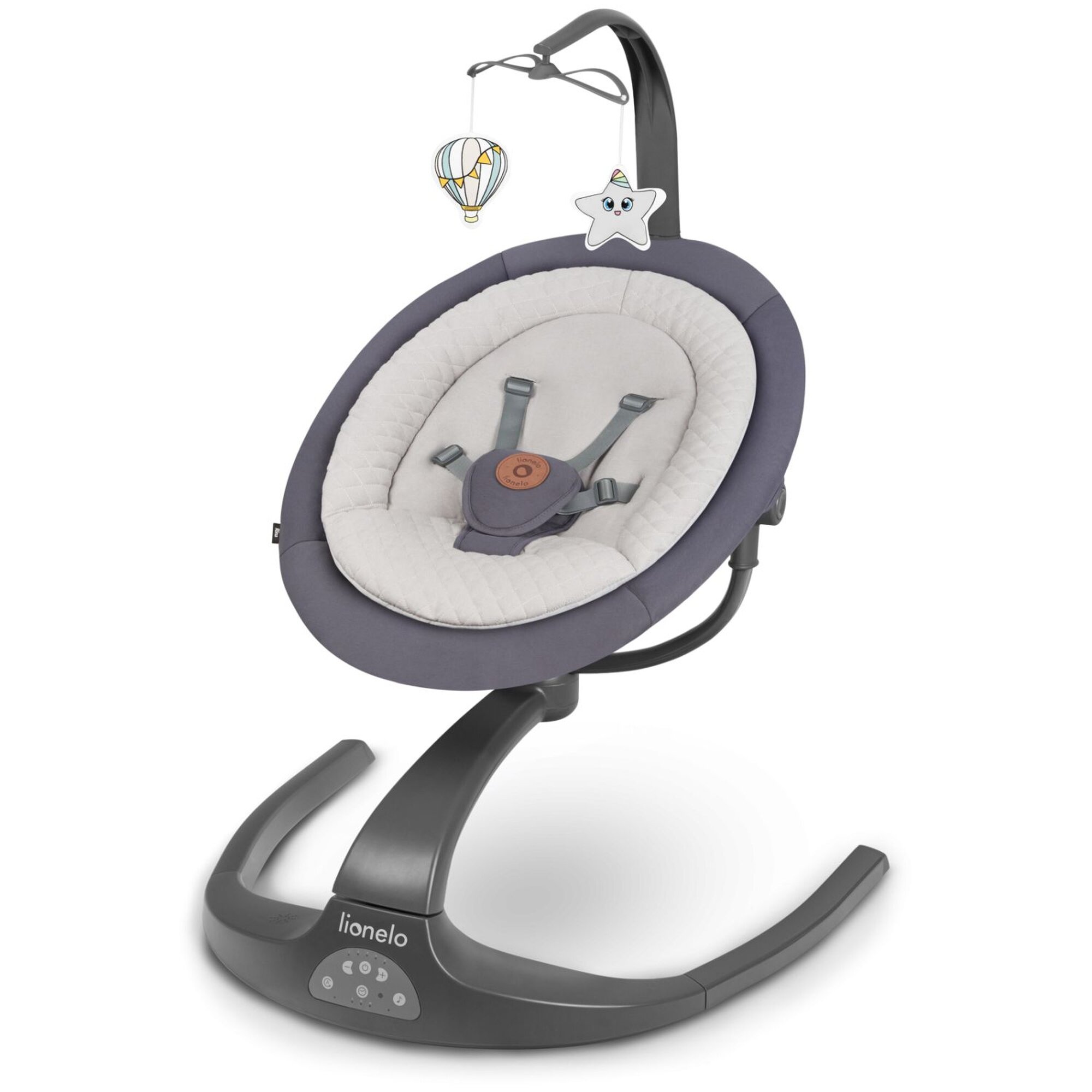 Кресло-качалка Lionelo "Rina", для малышей, с таймером, складное, 5-точечные ремни