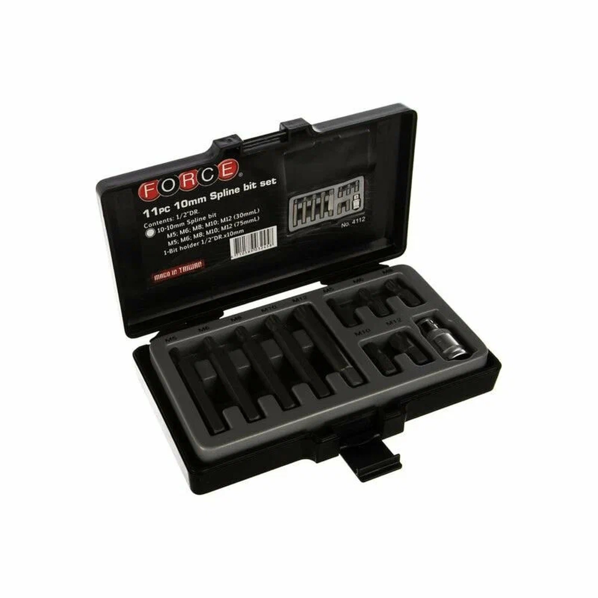 Набор бит Force 4112, односторонние, сталь, длина 30 и 75 мм, 11 штук