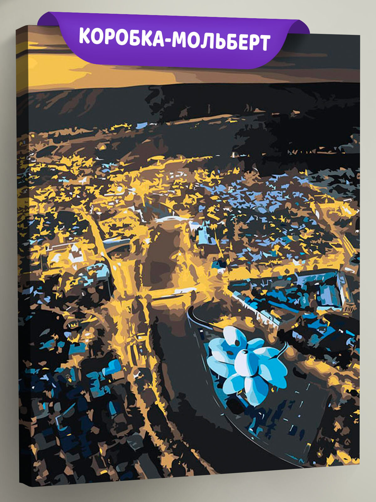 Картина по номерам на холсте с подрамником "Кавказ, Грузия: ночной город Тбилиси" Раскраска 40x50 см, Архитектура