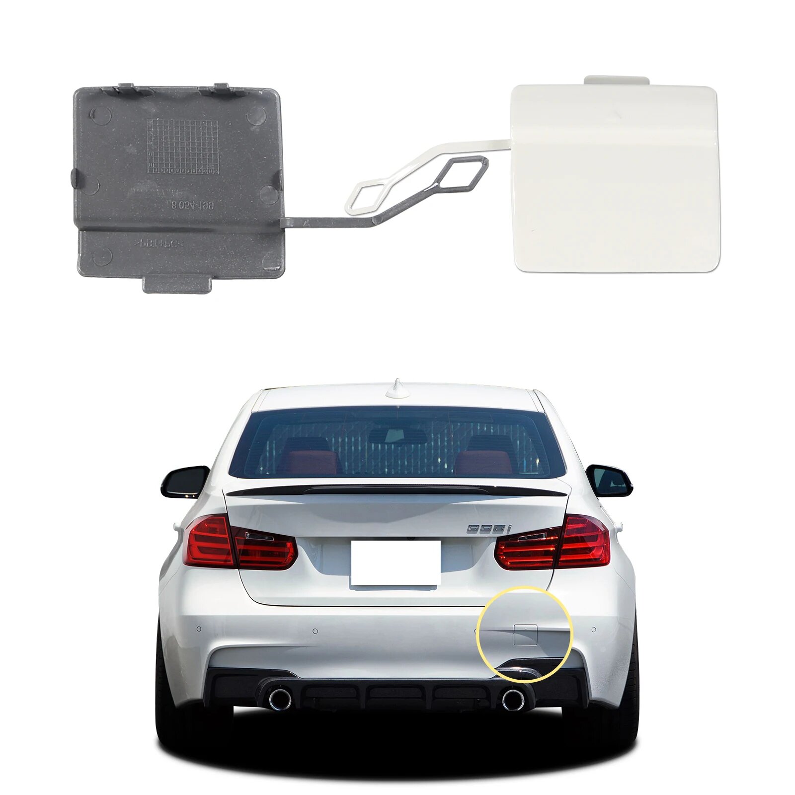 Крышка буксировочного крюка BMW F30 M-Sport, White Passenger Side