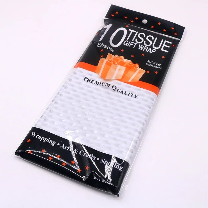 Папиросная бумага с точечной печатью White-silver dot