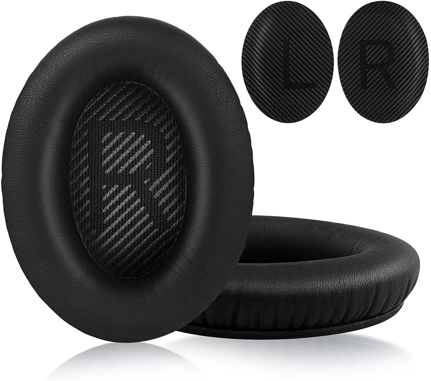Амбушюры для наушников BOSE QC35 черные из искусственной кожи