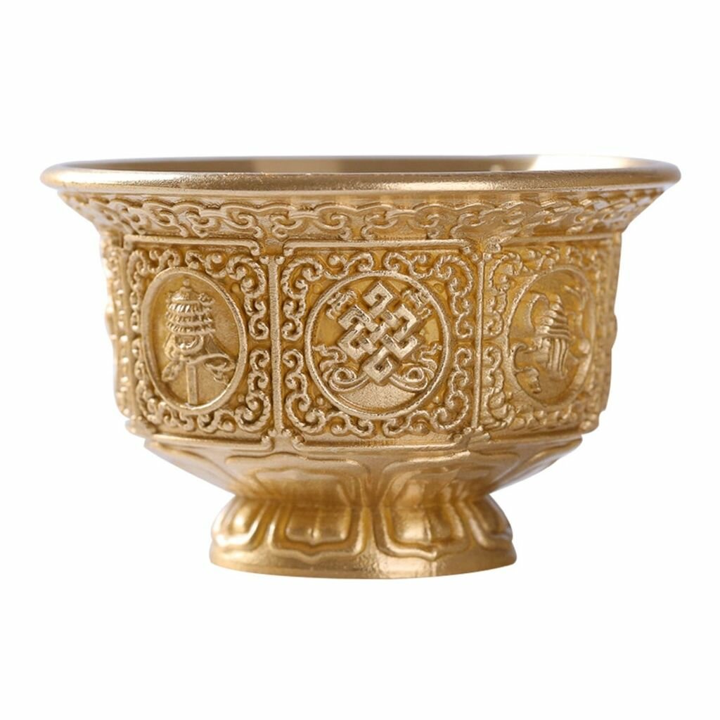 Чашка, Чисто медная чаша с восемью благословениями - золотая, 1 шт