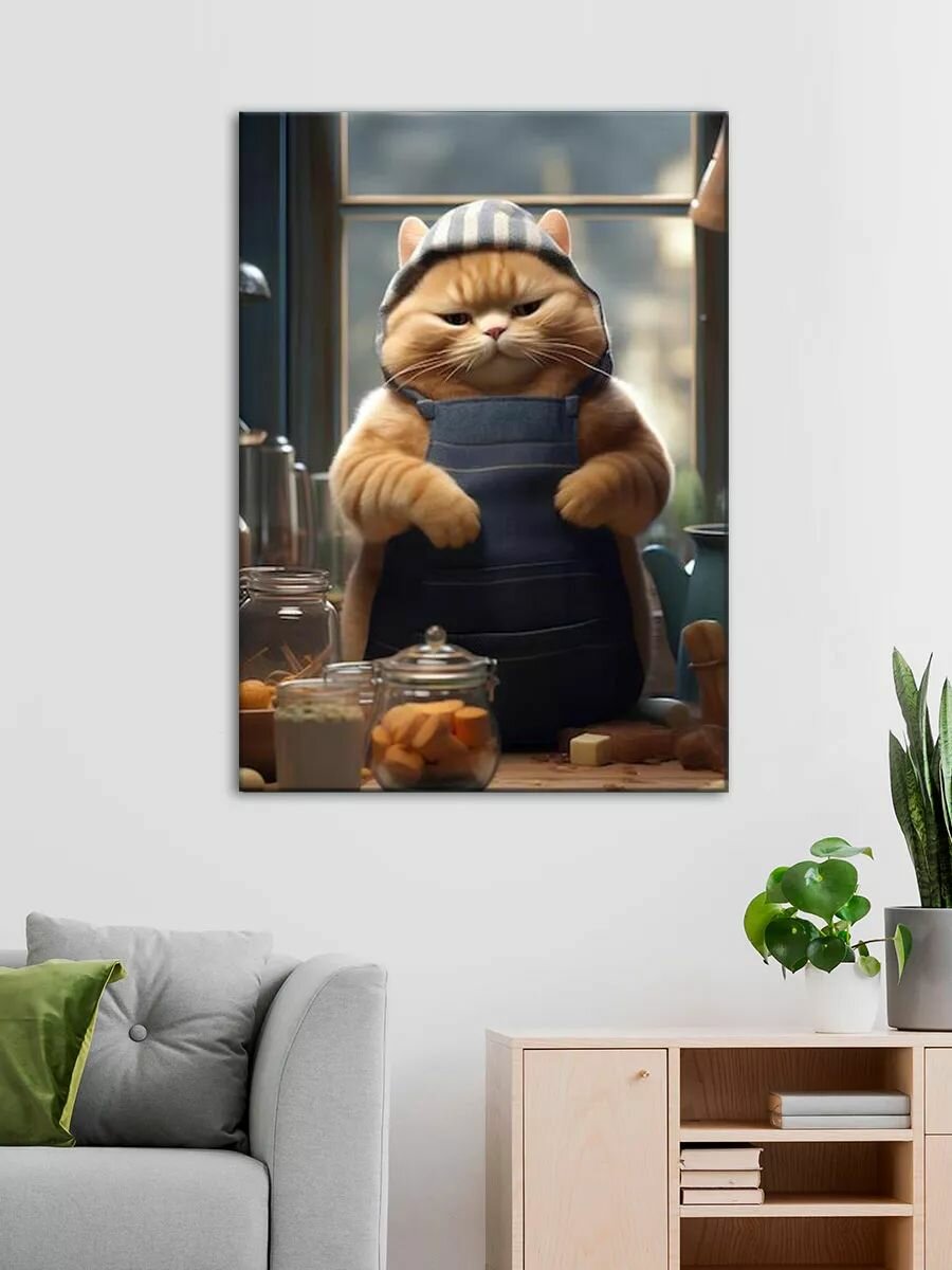 Картина на стену "Животные на кухне", 50x70 см