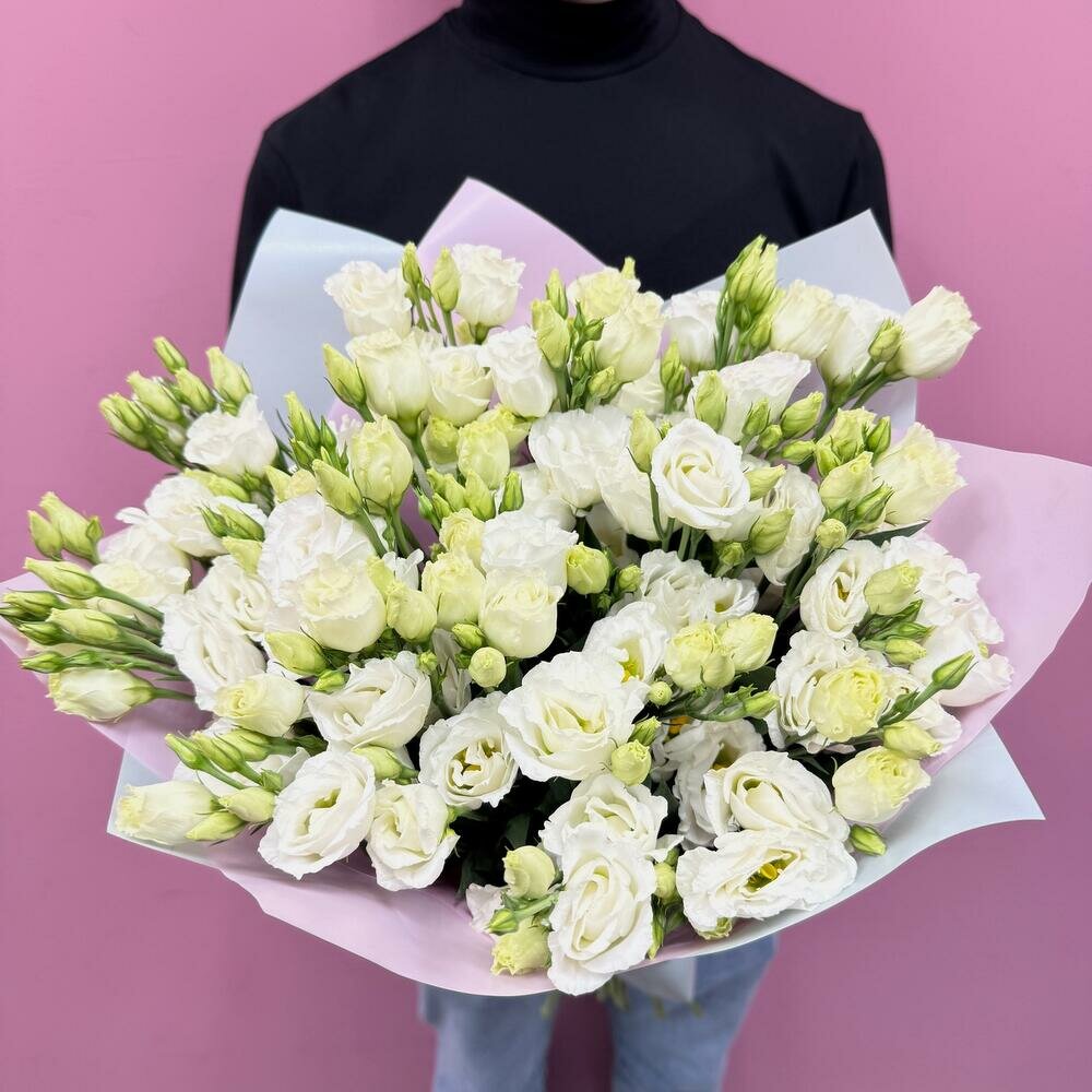 Букет Ностальжи из белой эустомы от Bestflo купить с доставкой