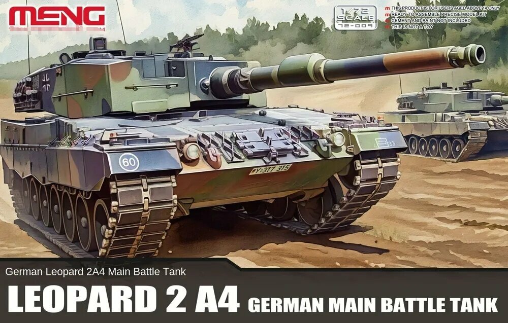 MENG 72-009 1/72 Leopard 2 A4 Howitzer Модель сборки Hемецкого главного боевого танка