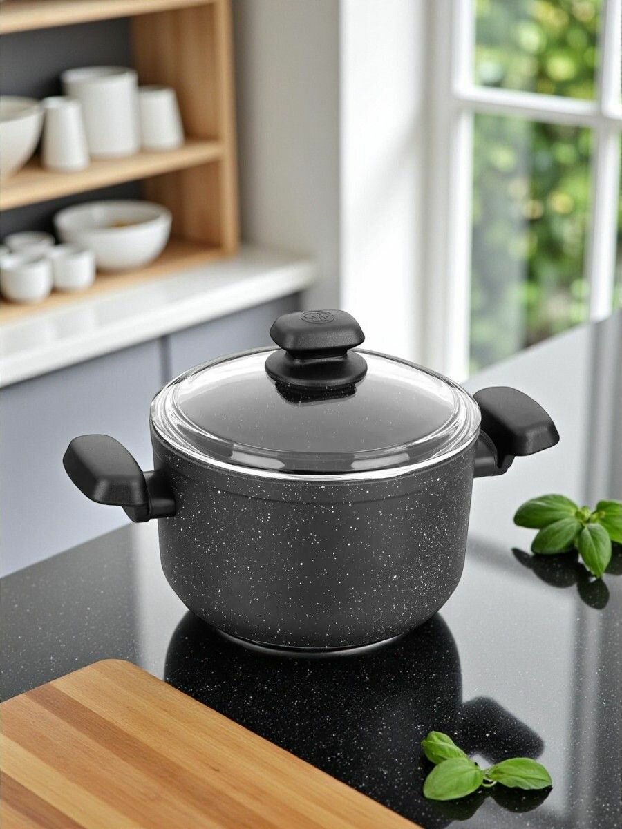 Кастрюля Ornella антипригарный с крышкой 24x12.5 см