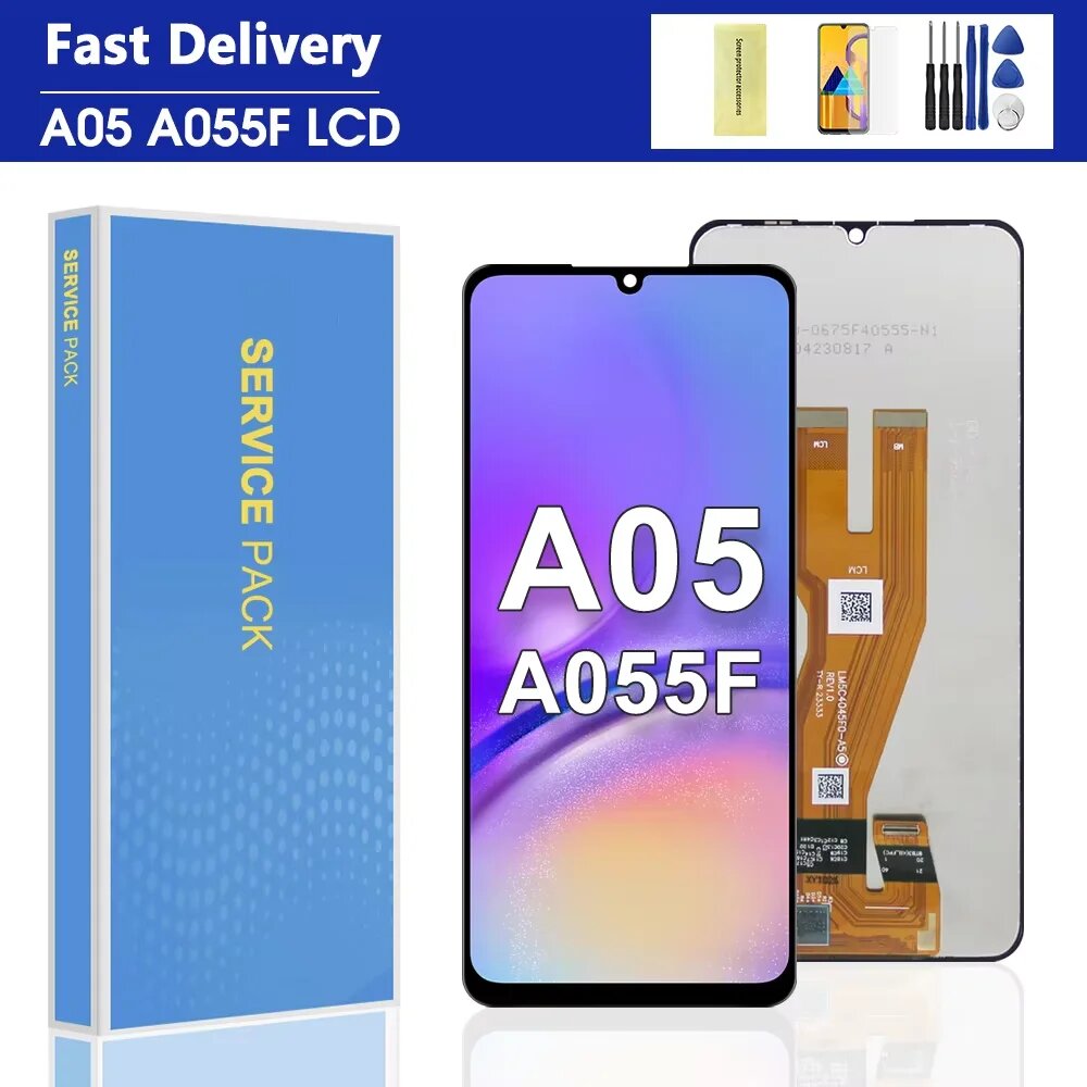 6,7 "Новый для Samsung A05 A055 ЖК-дисплей с цифровым преобразователем сенсорного экрана для Samsung A055F A055M SM-A055F/DS Замена