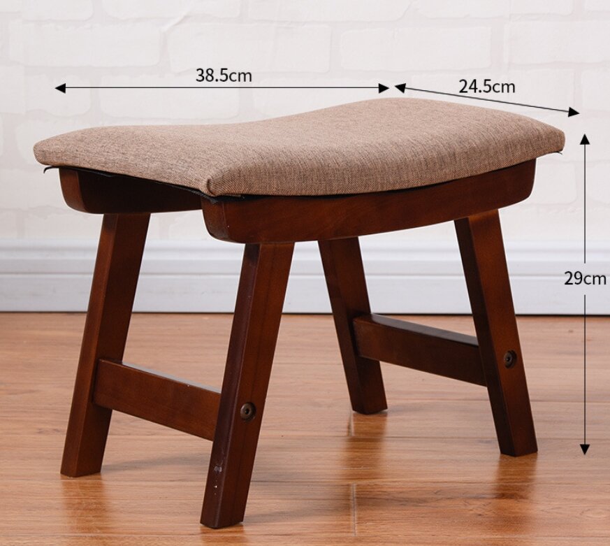 Деревянная табуретка 1 шт, размеры: 38,5 см × 24,5 см × 29 см