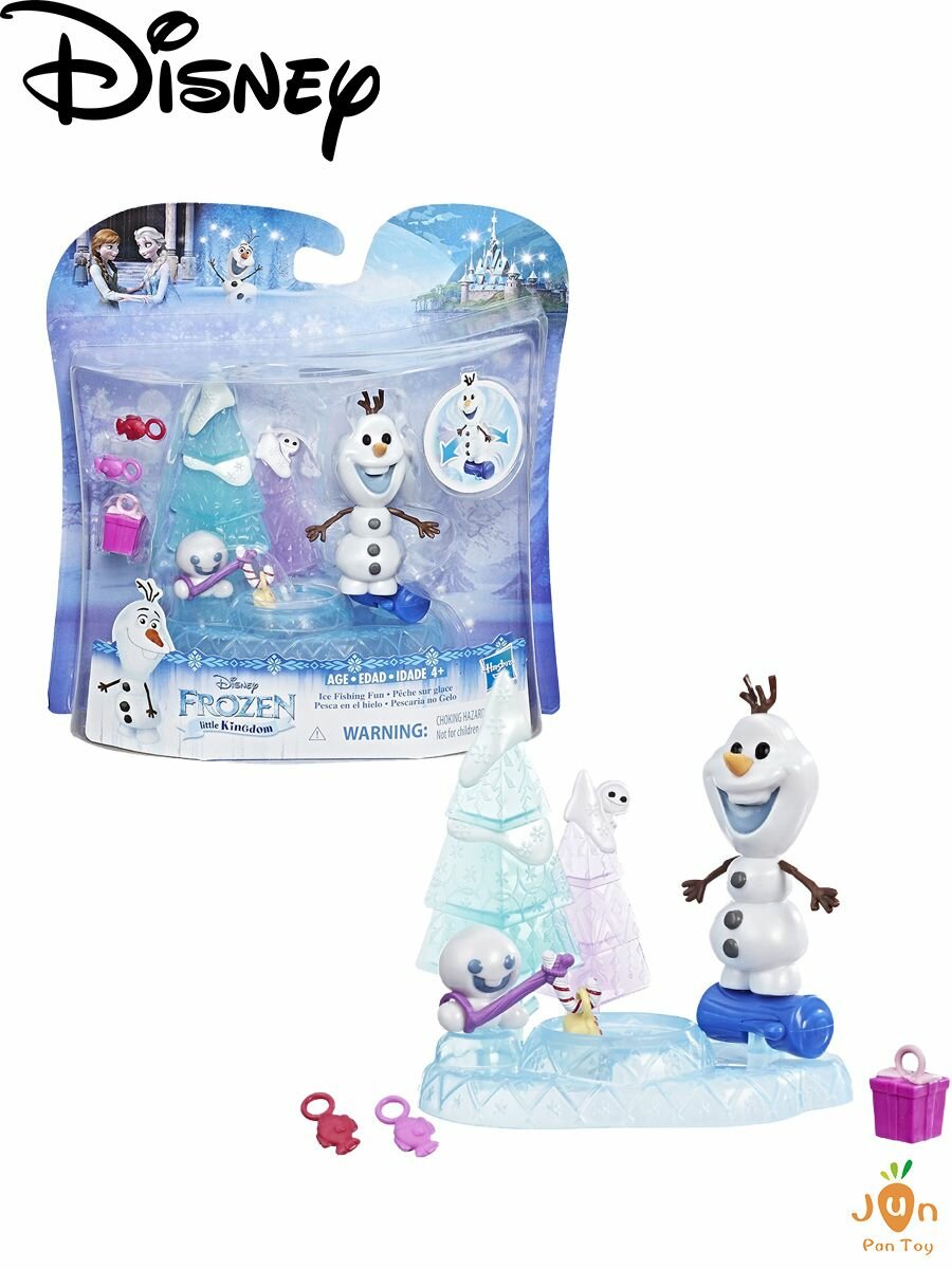 Hasbro Disney Frozen Little Kingdom Ice Fishing Fun Olaf / детские игрушки Дисней для рыбалки со снежными сокровищами и аксессуарами, подходящие для детей от 4 лет и старше