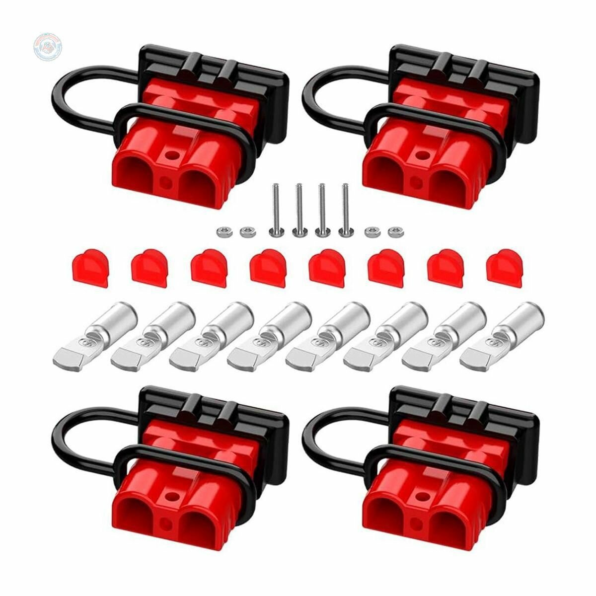 Разъем Anderson для быстрого подключения аккумулятора 50 А универсальный комплект с пылезащитными крышками и клеммами под кабель 6-12 AWG для лебедок квадроциклов лодок прицепов