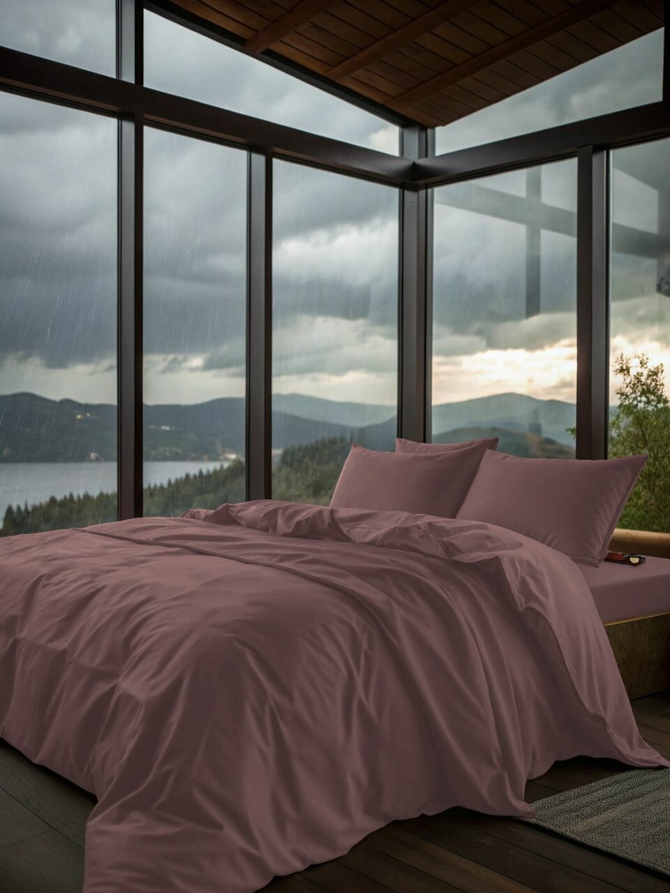 Постельное бельё полисатин 1,5 спальное - "Туманная Аура"