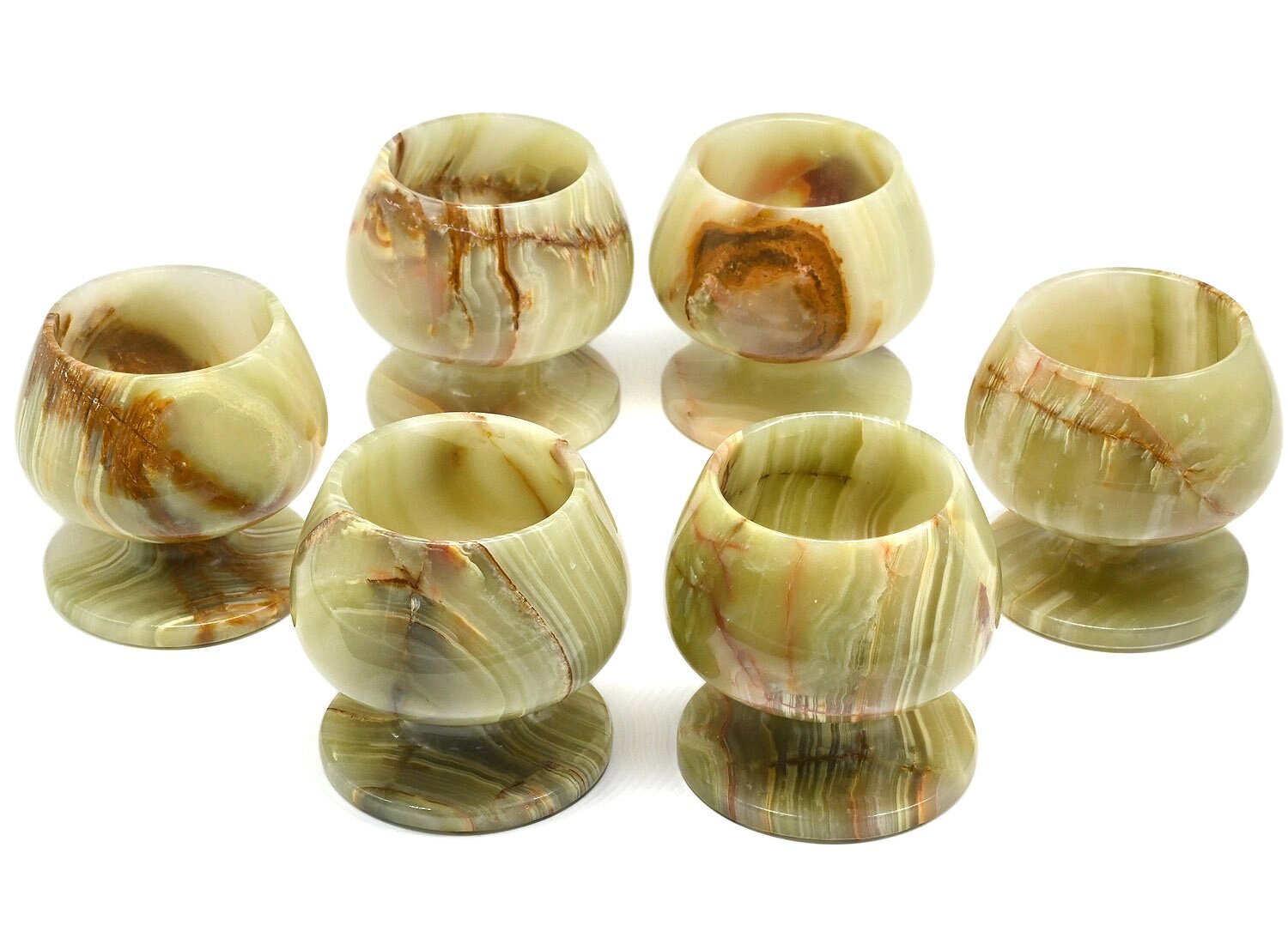 Набор бокалов из оникса на 6 персон 75*75*70мм 100 мл .