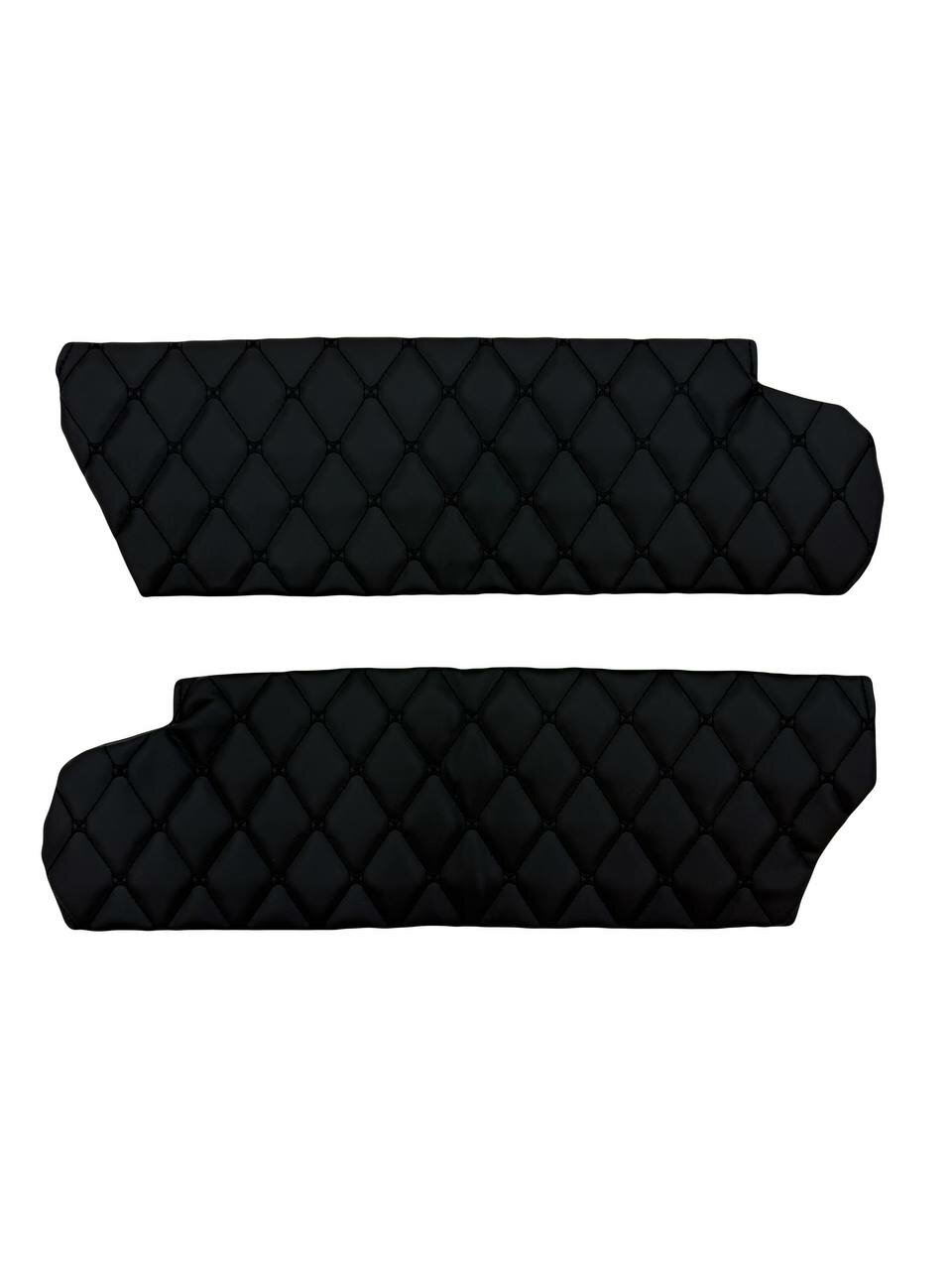 Чехлы на козырьки ВАЗ Нива 2121, Lada Niva до 2020 года Черная кожа с черной строчкой 2 шт.