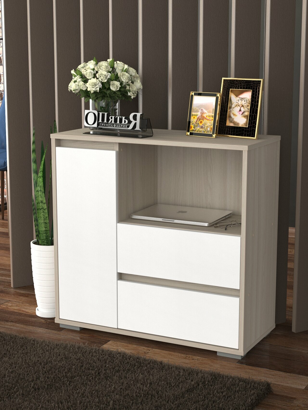 Комод деревянный №14 яшс, белый