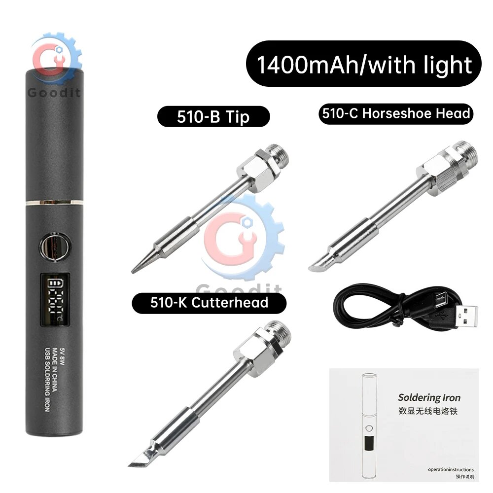 Aideepen Портативный электрический паяльник USB Type-C