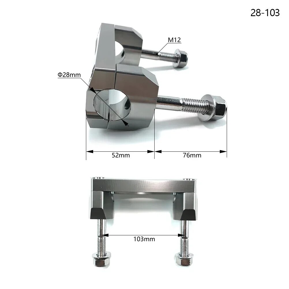 Новый зажим для руля мотоцикла 22 мм 28 мм-встроенный алюминиевый зажим для руля для мотокросса с ЧПУ, зажимы для подъема, крепление на руль, аксессуары для велосипеда 28-103