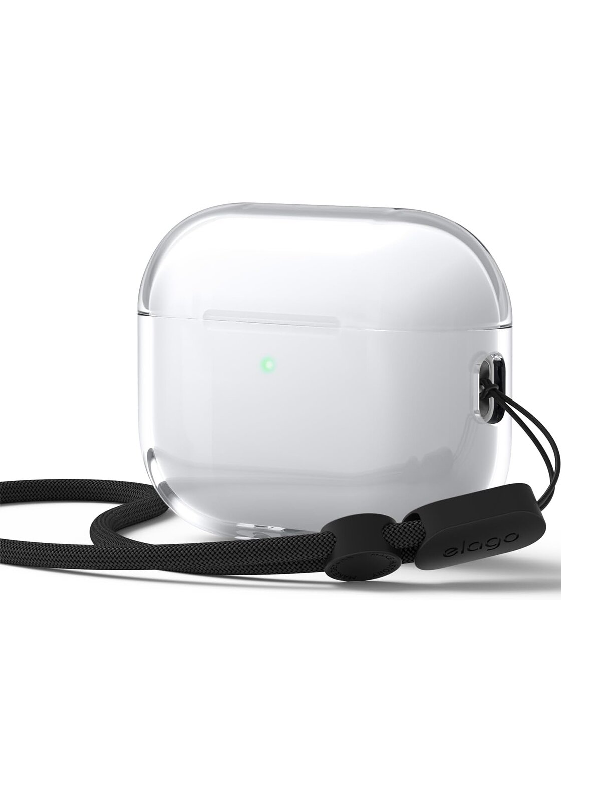 Elago силиконовый чехол со шнурком для AirPods Pro 3, Clear Strap case, Transparent