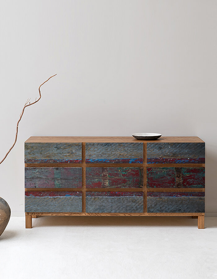 Комод для одежды и хранения вещей деревянный 150см. Массив тика и дуба.