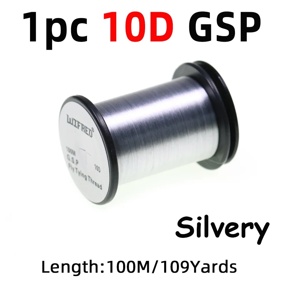 Нить для вязания мух Silvery 10D 100M
