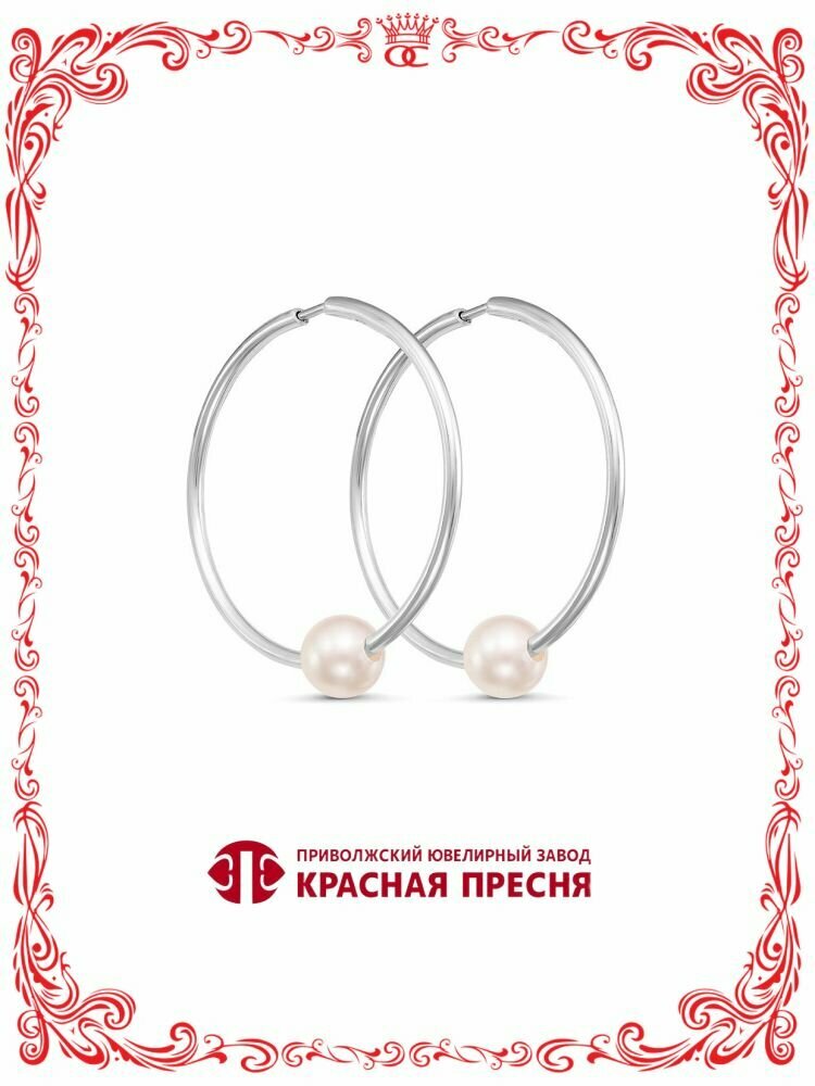 Серьги Красная Пресня, жемчуг имитация