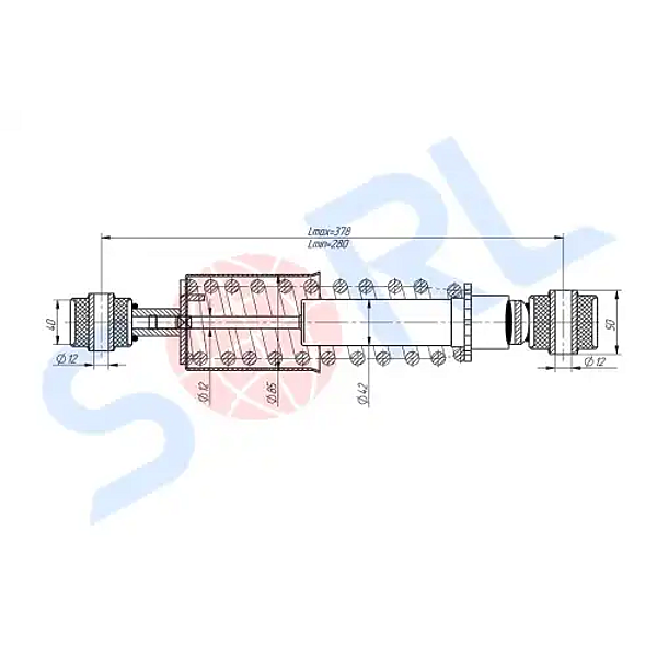 SORL 5003160140 амортизатор кабины пружинный 280 / 378, o / o, 12x40 / 12x50\ man
