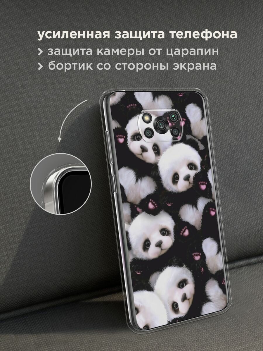 Чехол на Xiaomi Poco X3/X3 Pro / Поко X3/X3 Pro с принтом "Море панд" — фото 1