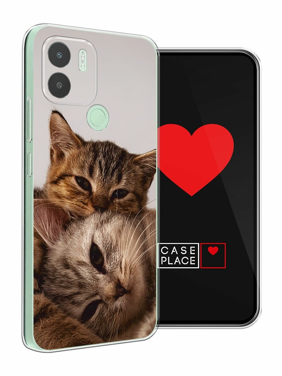 Чехол на Xiaomi Redmi A1+/Redmi A2+/Poco C51/C50 / Редми A1+ с принтом "Нежные котята - 14 февраля" — фото 1