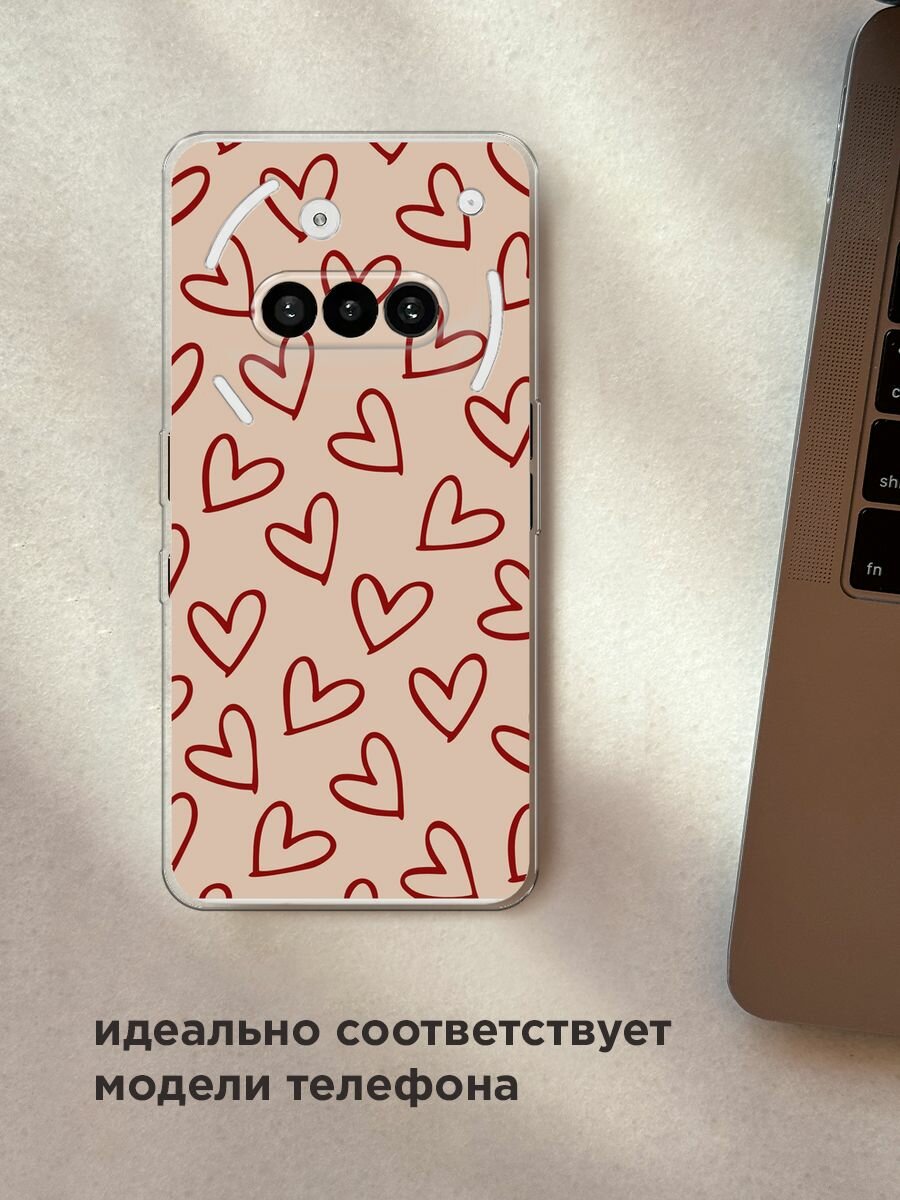Чехол на Nothing Phone 3a / Нотинг Фон 3а с принтом "Little hearts doodles 1 - 14 февраля" — фото 1