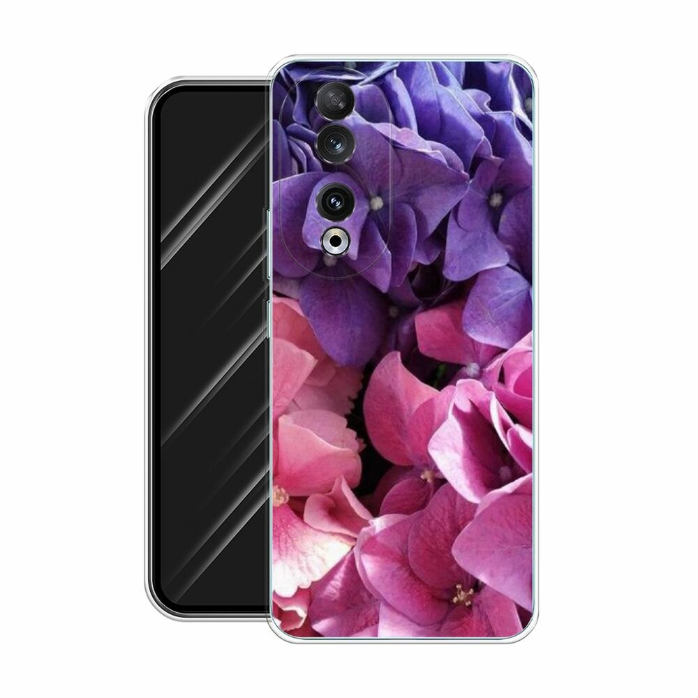 Силиконовый чехол на Honor 90 / Хонор 90 с принтом Гортензии — фото 1