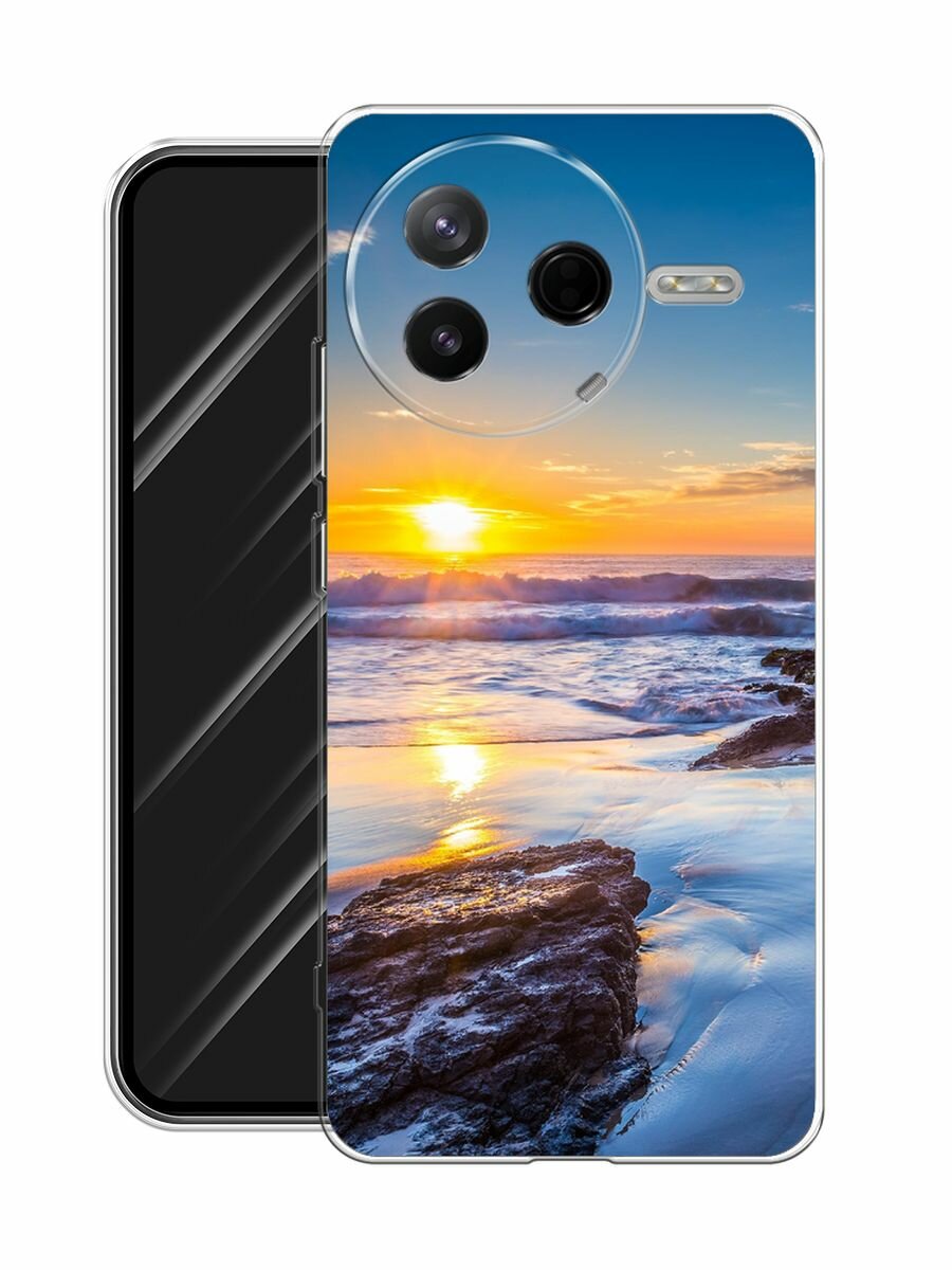 Силиконовый чехол на Poco F7 Pro / Поко F7 Про с принтом "Восход 6" — фото 1