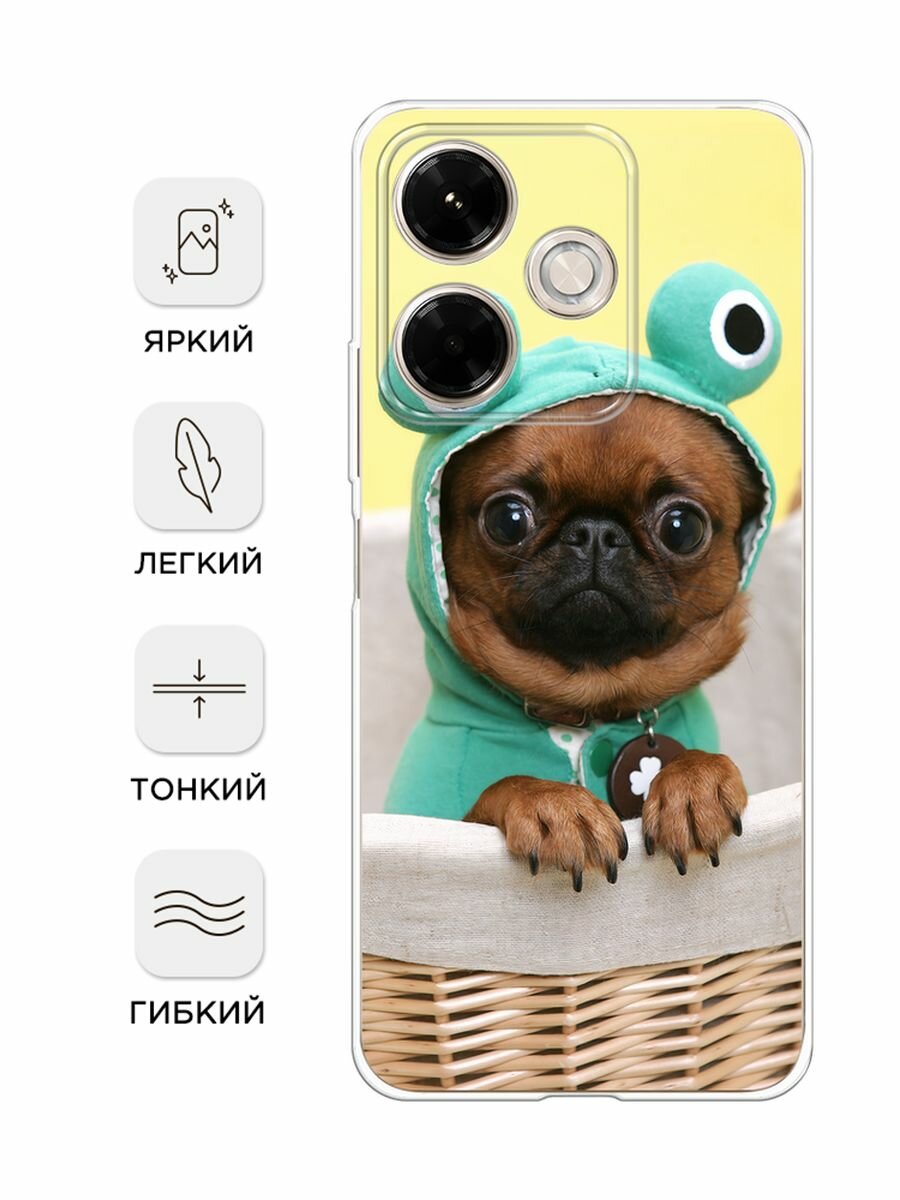 Чехол на Xiaomi Redmi 13X / Сяоми Редми 13X с принтом "Собачка в шапке лягушки" — фото 1