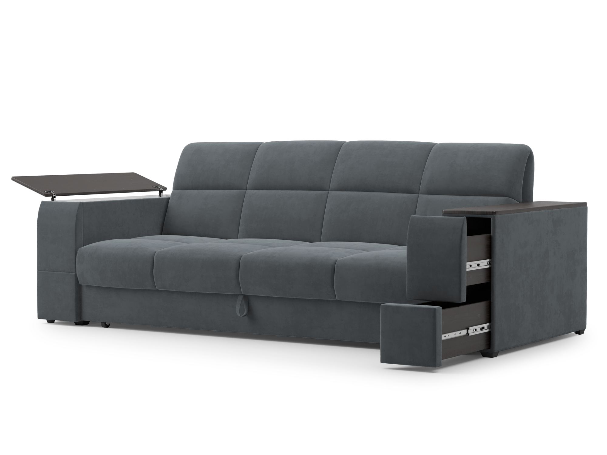 Кресло-кровать Флай, аккордеон, ортопедическое основание на НПБ, подлокотники короб+ящики, 80*200, съемный чехол, велюр