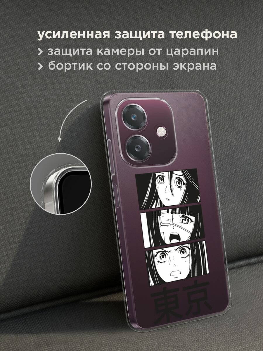Чехол на Oppo A3/A3x / Оппо А3/A3x с принтом "Tokyo girls", прозрачный — фото 1