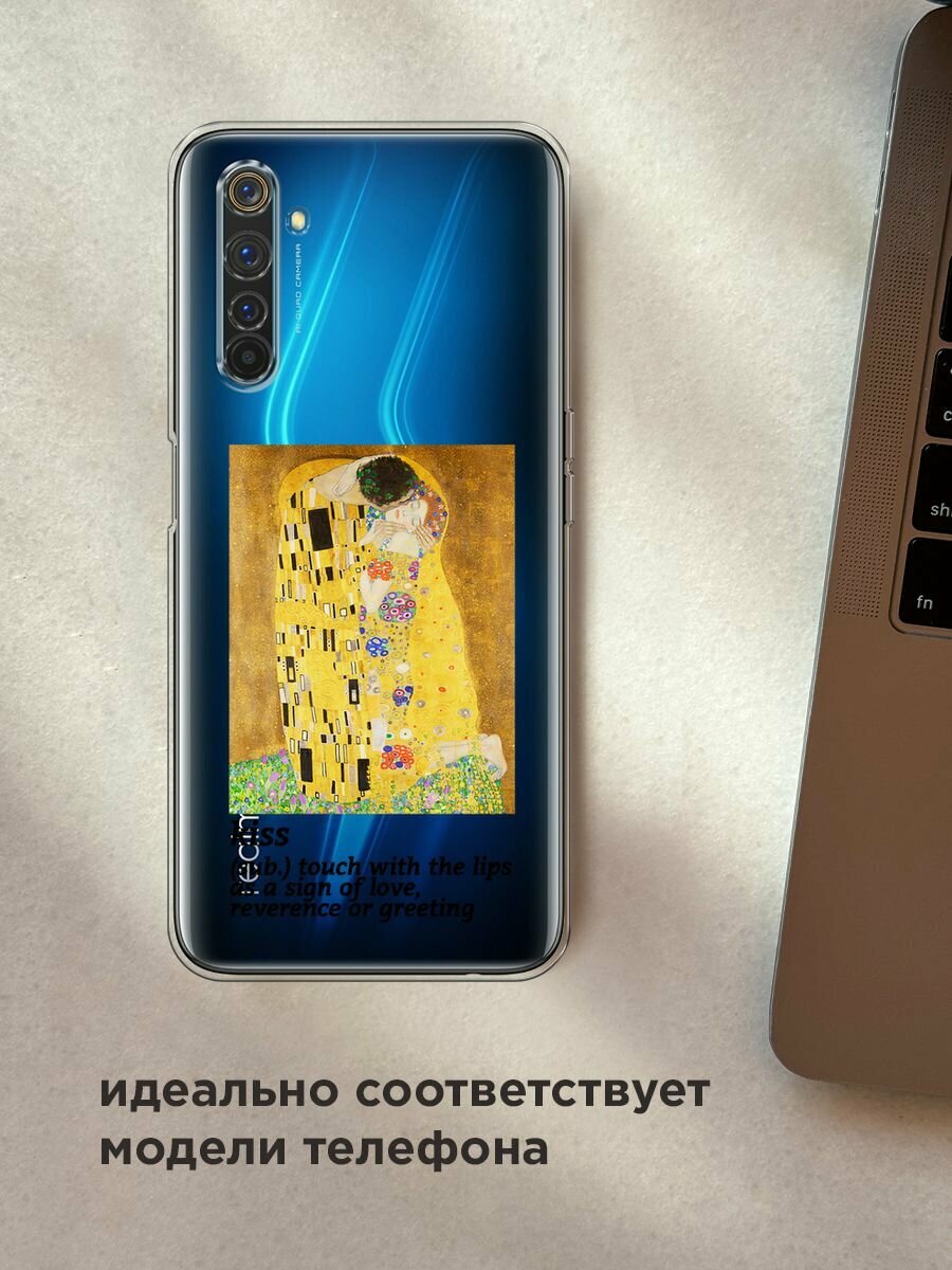 Чехол на Realme 6 Pro / Реалми 6 Про с принтом "The kiss", прозрачный — фото 1
