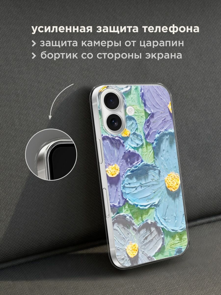 Чехол на Apple iPhone 17 / Айфон 17 с принтом "Масляные цветы 2" — фото 1