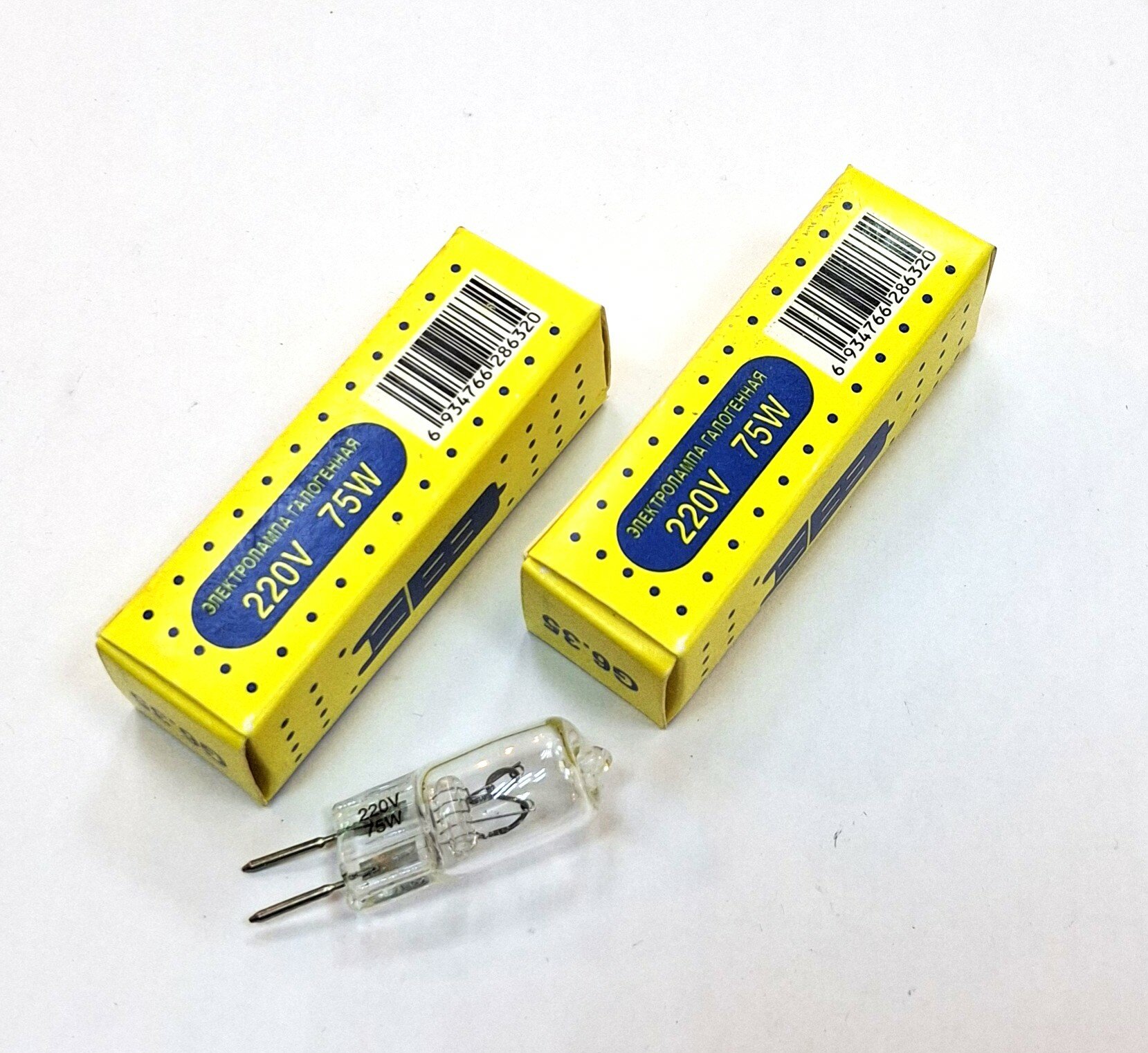 Лампа галогенная CAMELION JCD G6.35 220v 75w индивидуальная упаковка (20 штук)