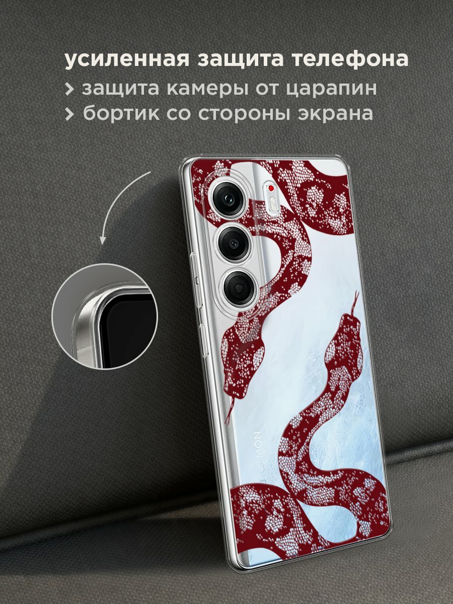 Чехол на Tecno Camon 40 Pro / Текно Камон 40 Про с принтом "Силуэты змей 7" — фото 1