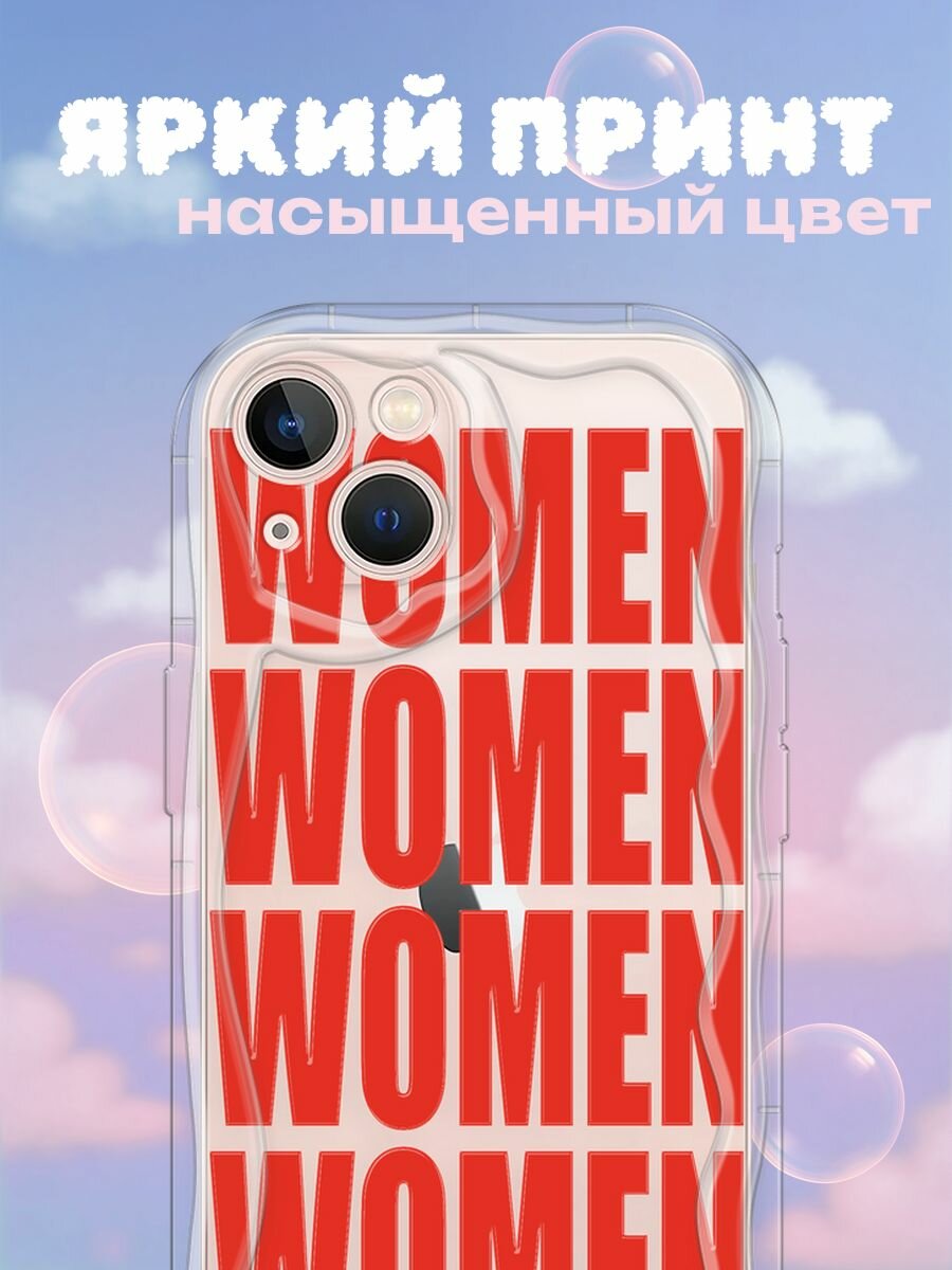 Чехол на Apple iPhone 13 / Айфон 13 с принтом WOMEN 3, прозрачный — фото 1