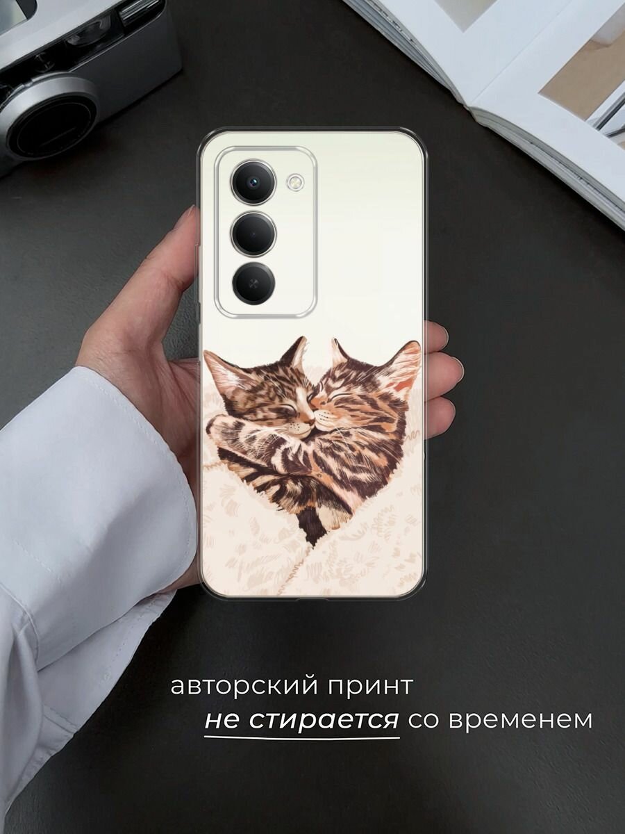 Чехол на Xiaomi Redmi 15 / Сяоми Редми 15 с принтом "Влюбленные котейки - 14 февраля" — фото 1