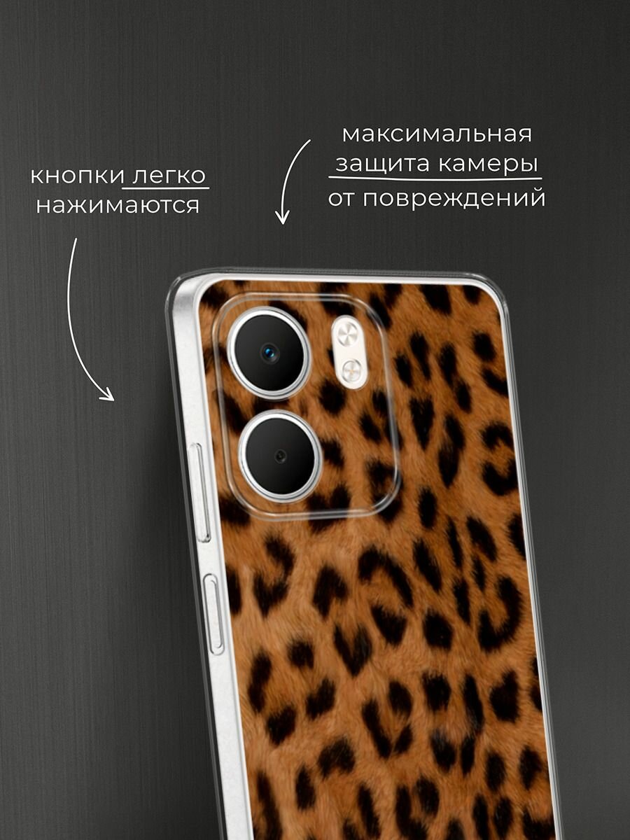 Силиконовый чехол на Oppo A5x / Оппо А5x с принтом "Мех леопарда" — фото 1