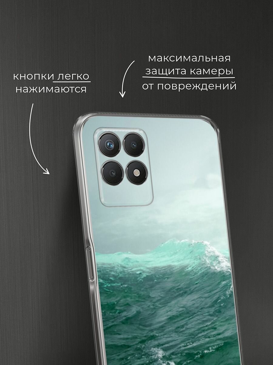 Силиконовый чехол на Realme 8i / Реалми 8i с принтом "Волны 12" — фото 1