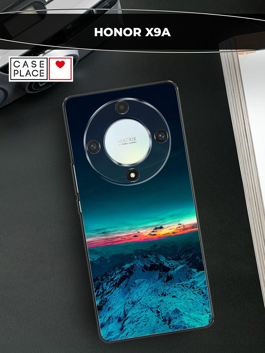 Силиконовый чехол на Honor X9A / Хонор X9A с принтом "Закат в горах"