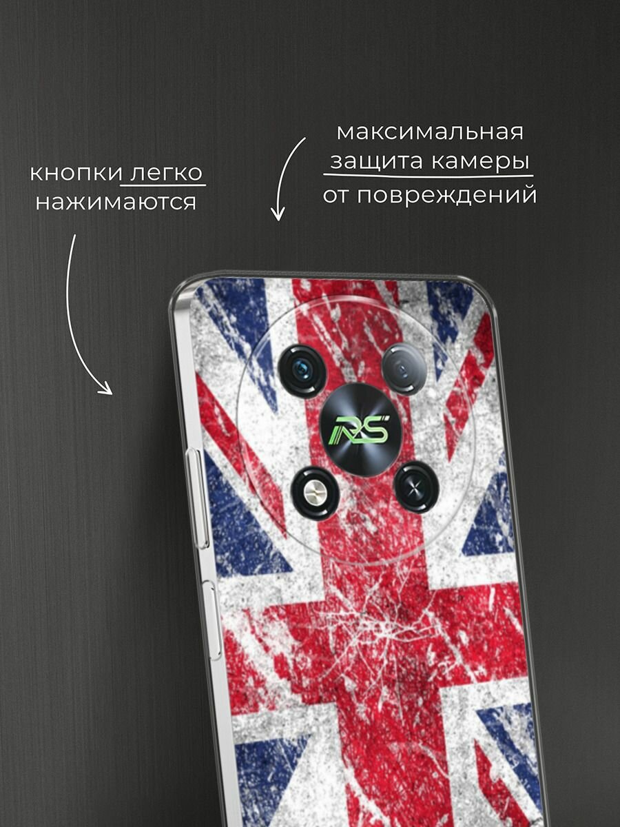 Силиконовый чехол на Itel RS4 / Ител РС4 с принтом "Флаг британский" — фото 1